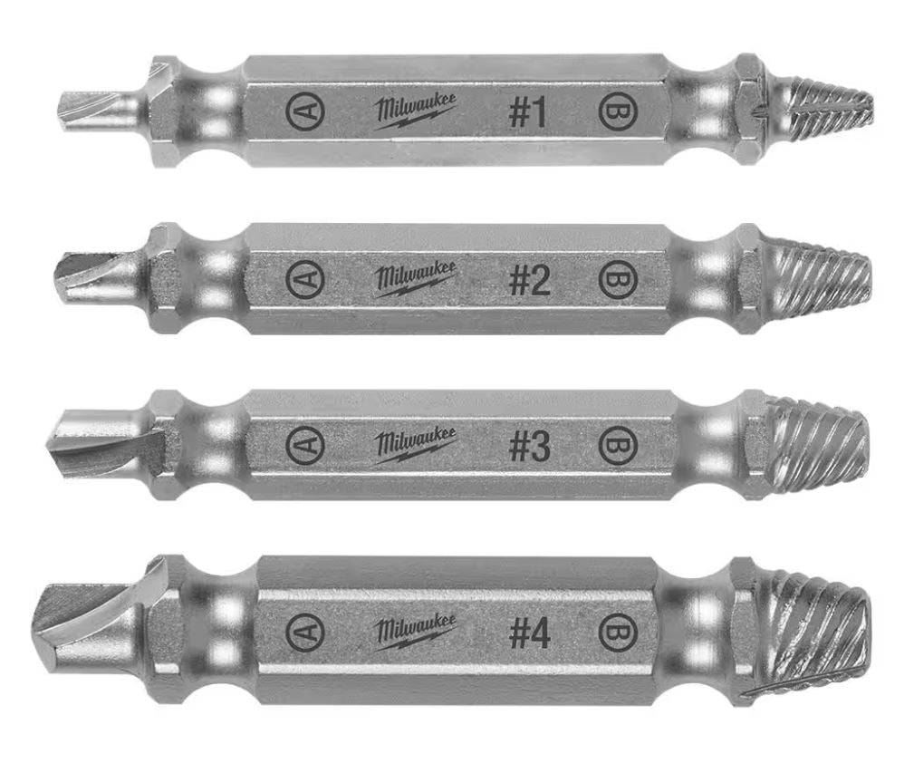 M2 Steel Screw Extractor Set (4-Piece) | Procraft Supply