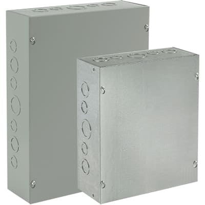 Screw-Cover NEMA Type 1 Enclosure Box, w/ Knockouts, 16x16x6", Gray ...